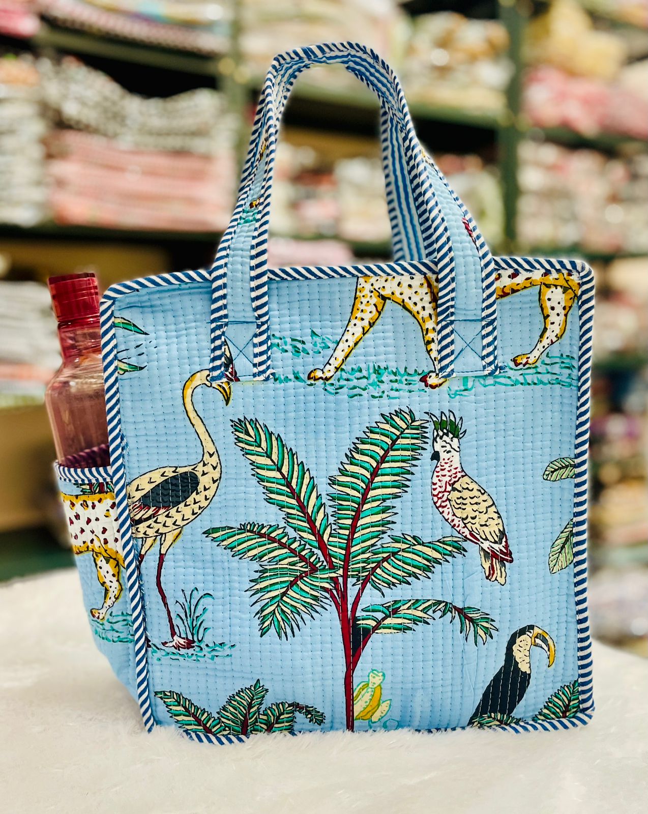 QUILTED LUNCH BOX BAG – House Of The Handblock