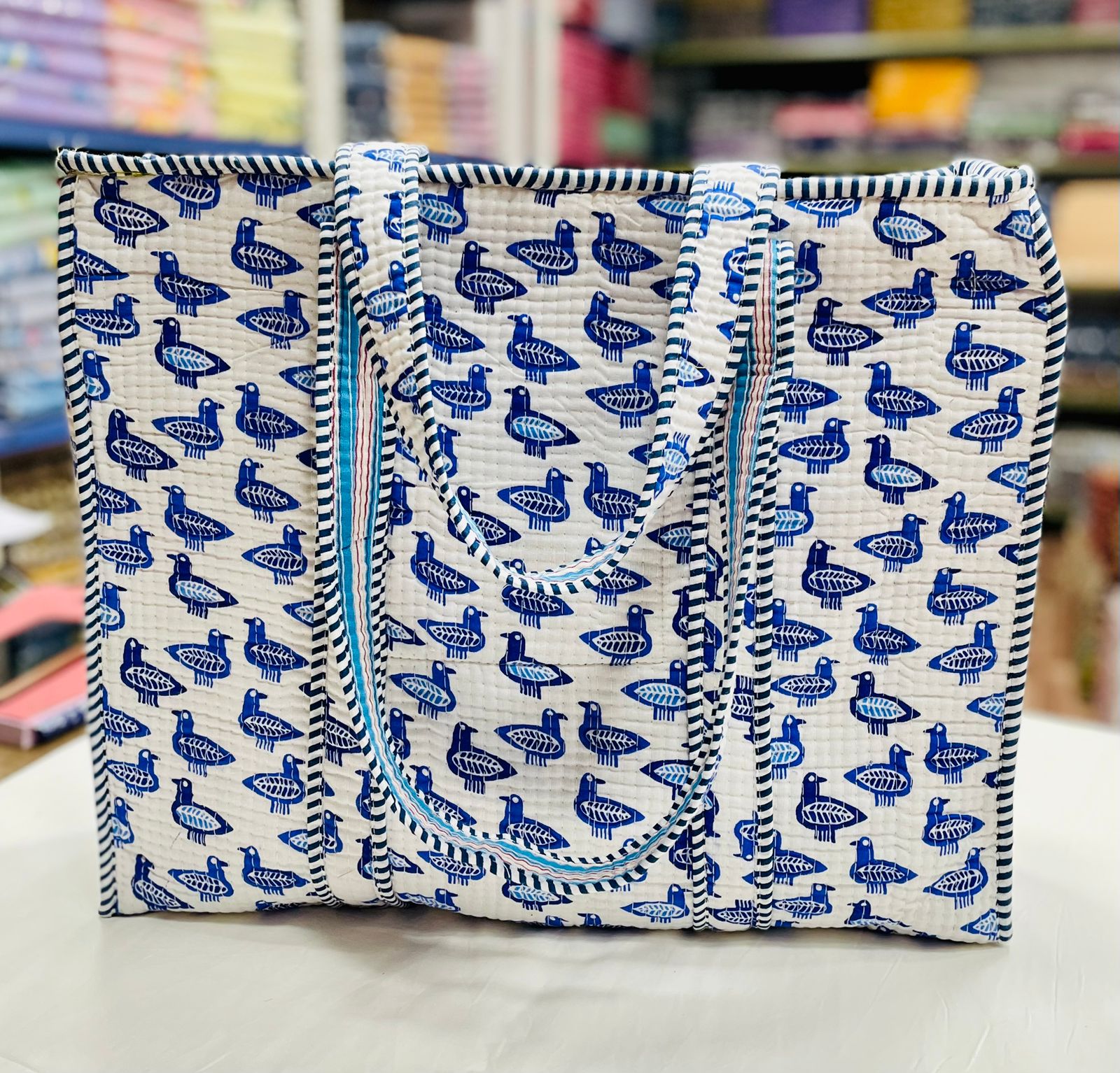 Quilted Handblock Printed Shopping Jhola | Lightweight, Spacious with ...